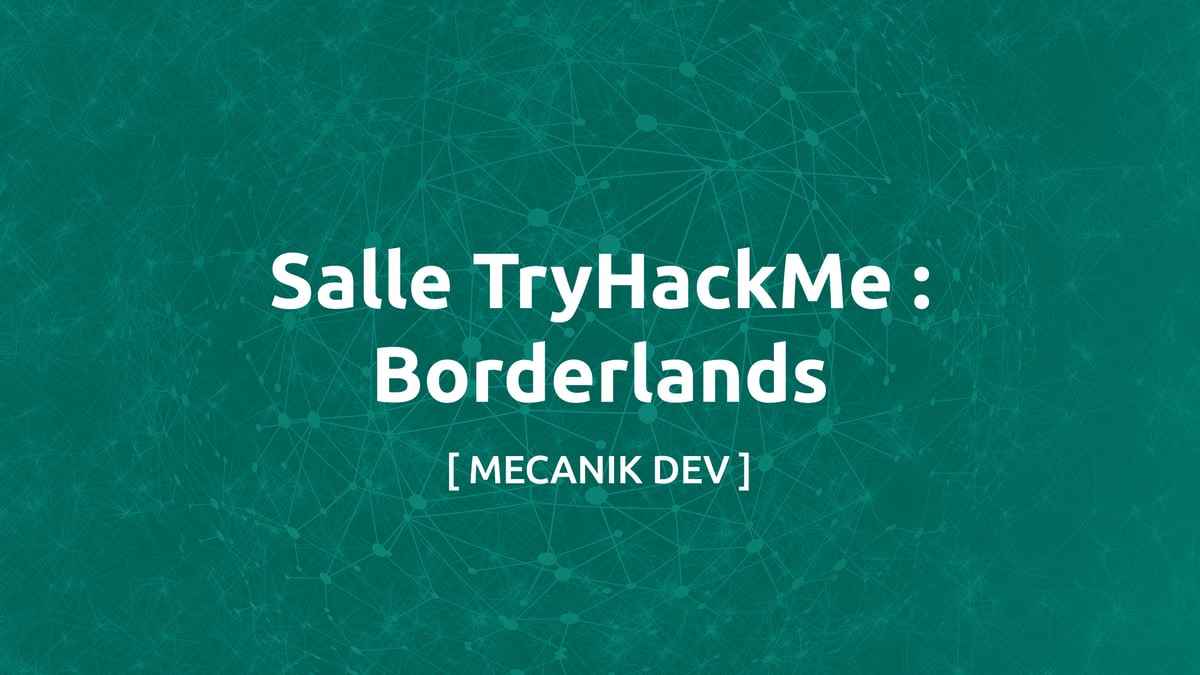 Salle TryHackMe : Borderlands | [ MECANIK DEV ]